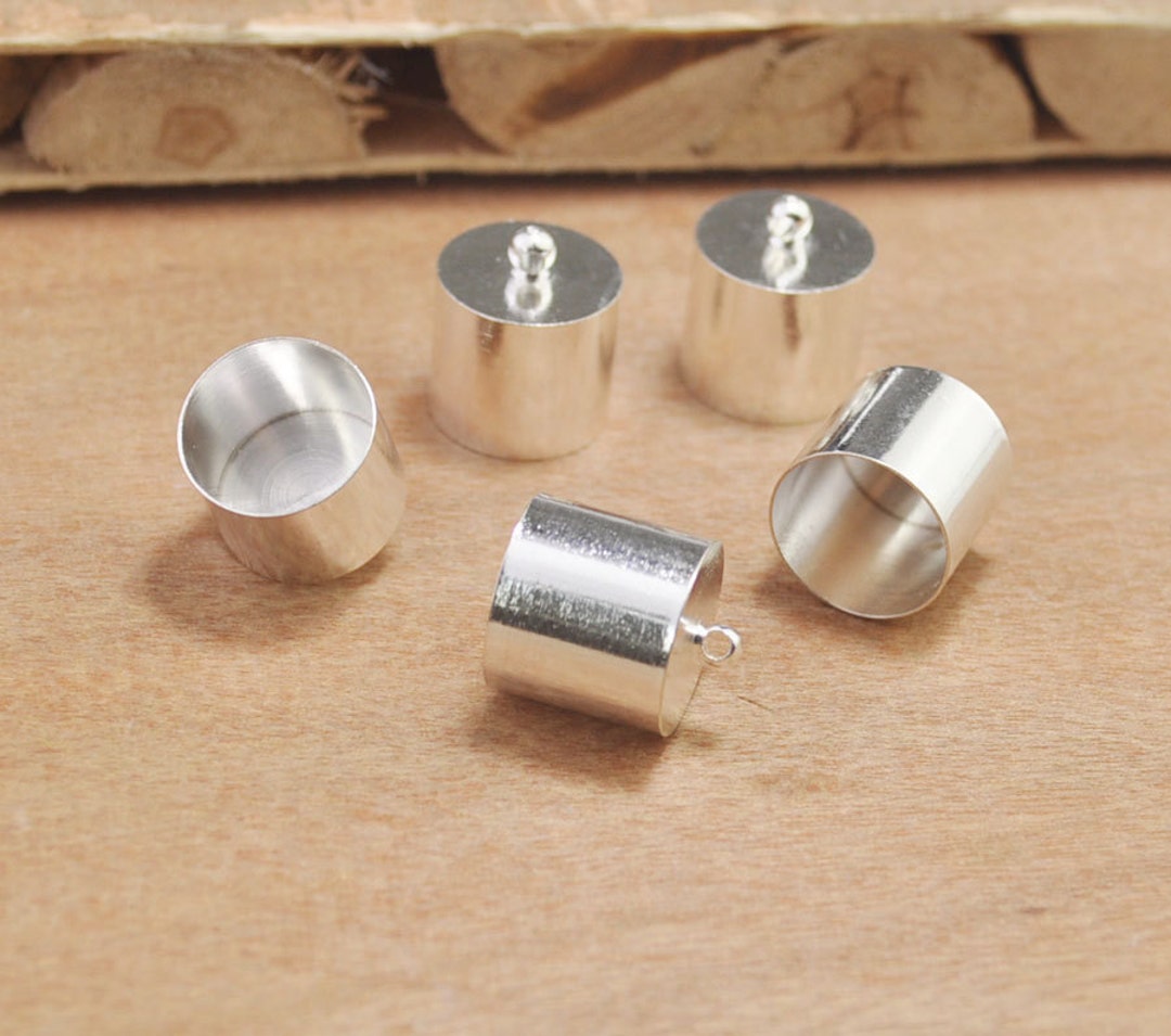 10pc Large Silver End Caps,tassel End Caps.silver End Caps for Cord ...
