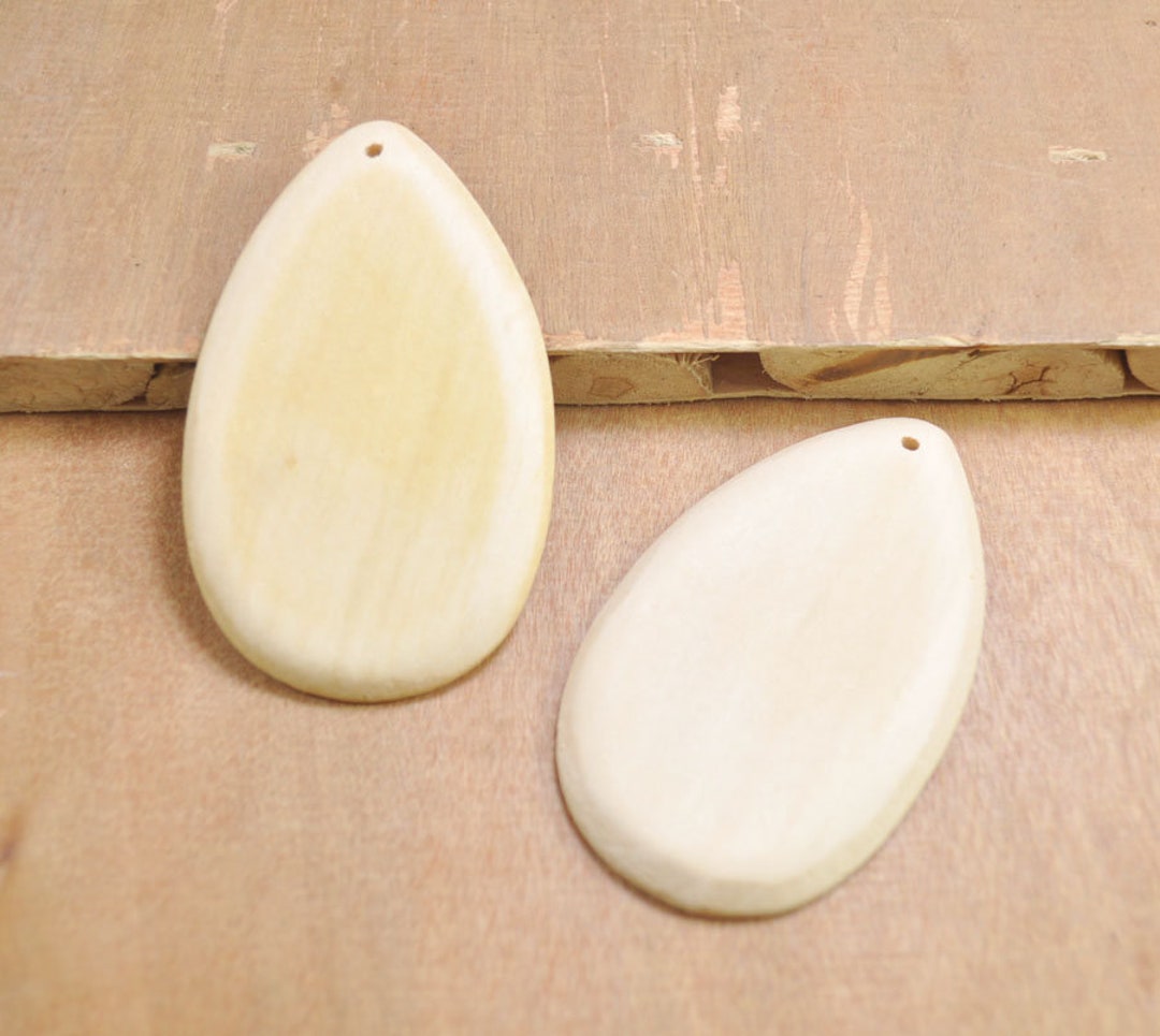 10pcs Wooden Drop, Large Teardrop for Earrings or Necklaces, Wood ...