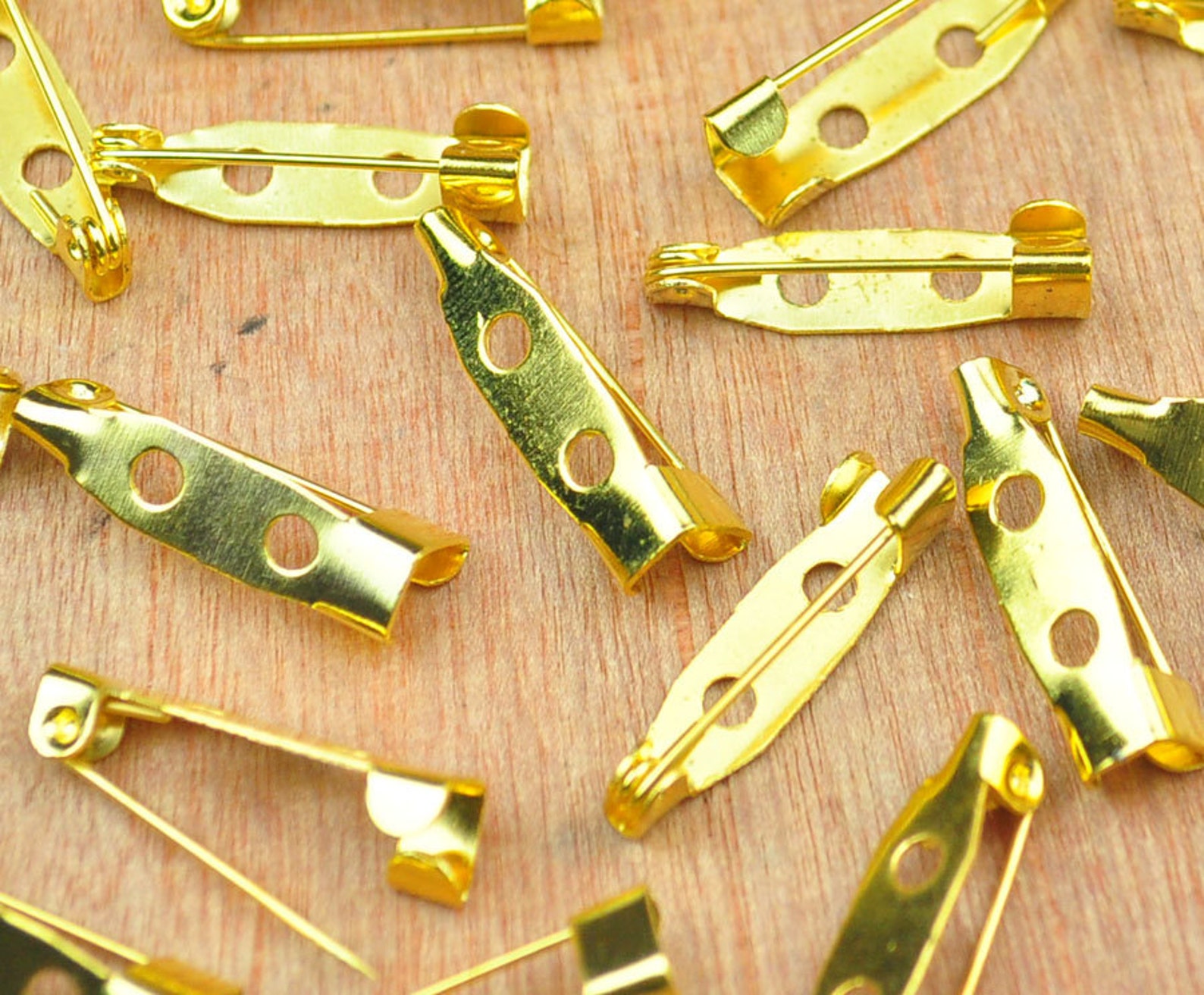 Blank Safe Pin 50 Pieces Gold Metal Bar Pin Back Broochsafety - Etsy