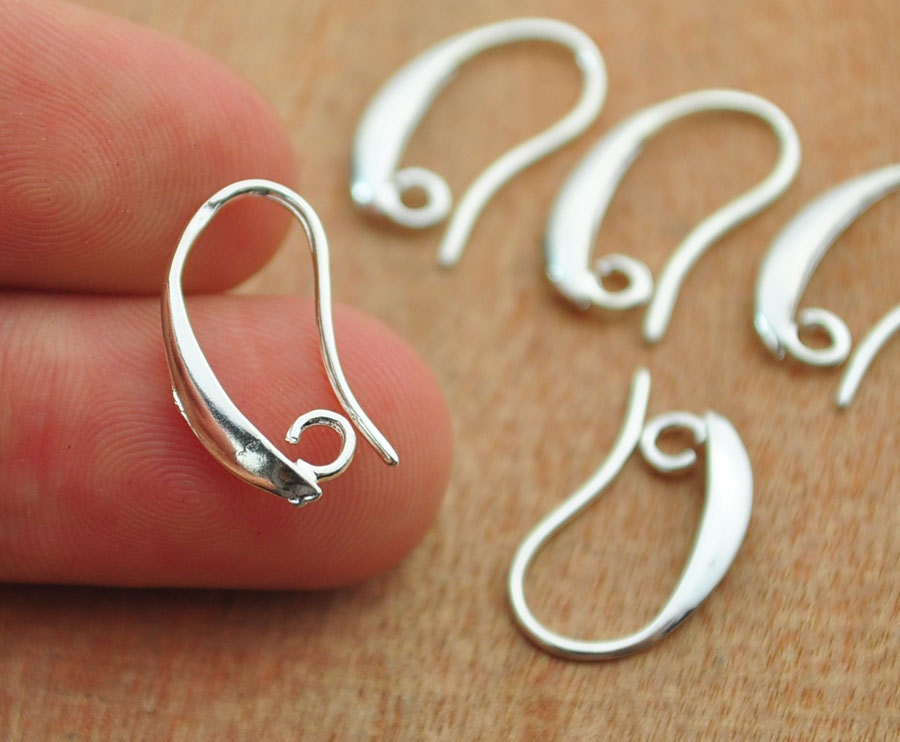 Earring Hooks,earring Wires,50pcs of Silver Stunning Ear Wires Silver ...
