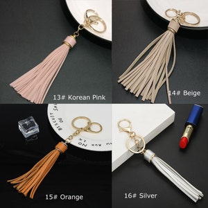7" Large Tassels Keychain,24 Colors PU Leather Tassels Keychain,tassel ...