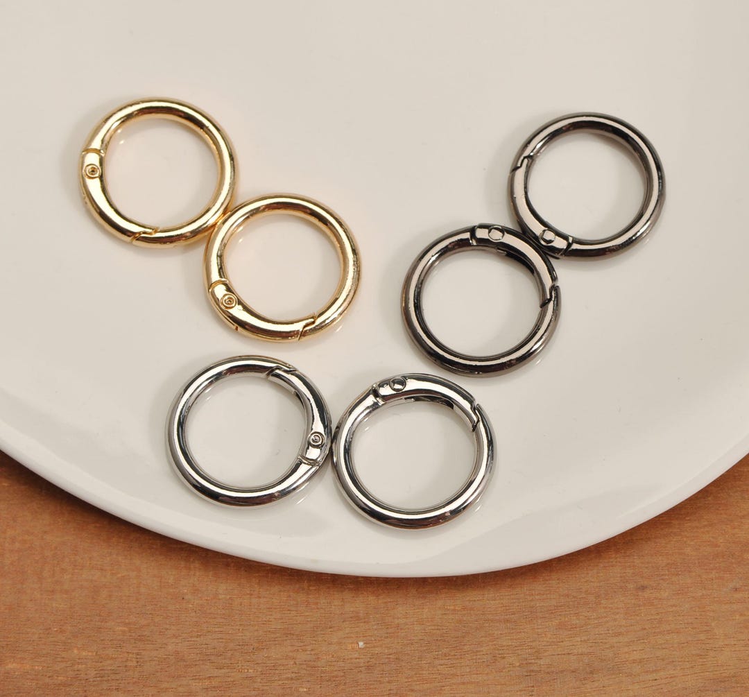 1" Spring Gate,silver/gunblack/gold Round Clasp,keyring,round Circle ...