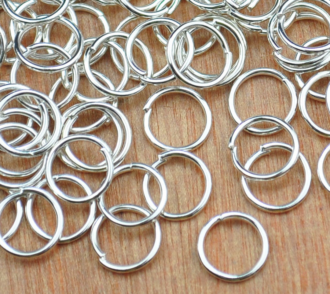 200 Silver Jump Rings/8mm Silver Plated Open Jumpring/chain Links ...