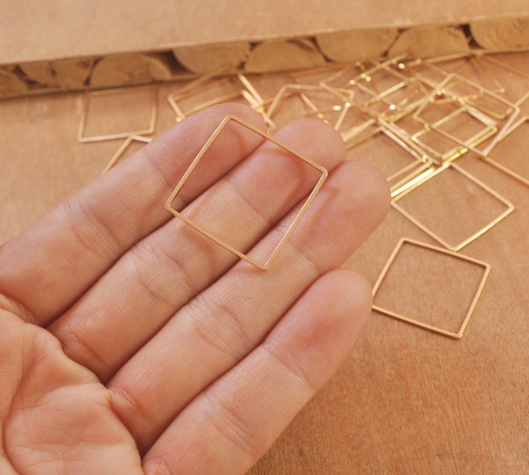 50pcs Large KC Gold Flat Square Blank Ring,kc Gold Plated Square ...