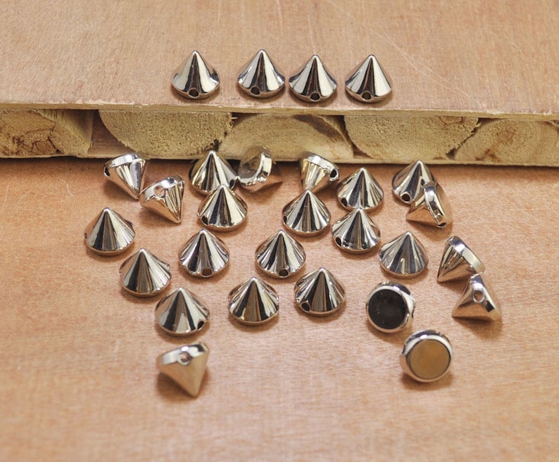 50Pcs Silver Spikes Sew On Stud Spikes plastic spikes flat | Etsy