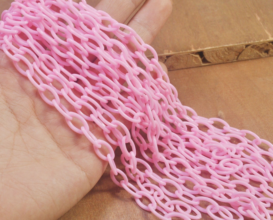 5pcs Pink Plastic Chain,20 Inch, Acrylic Chain With Oval Links,acrylic ...