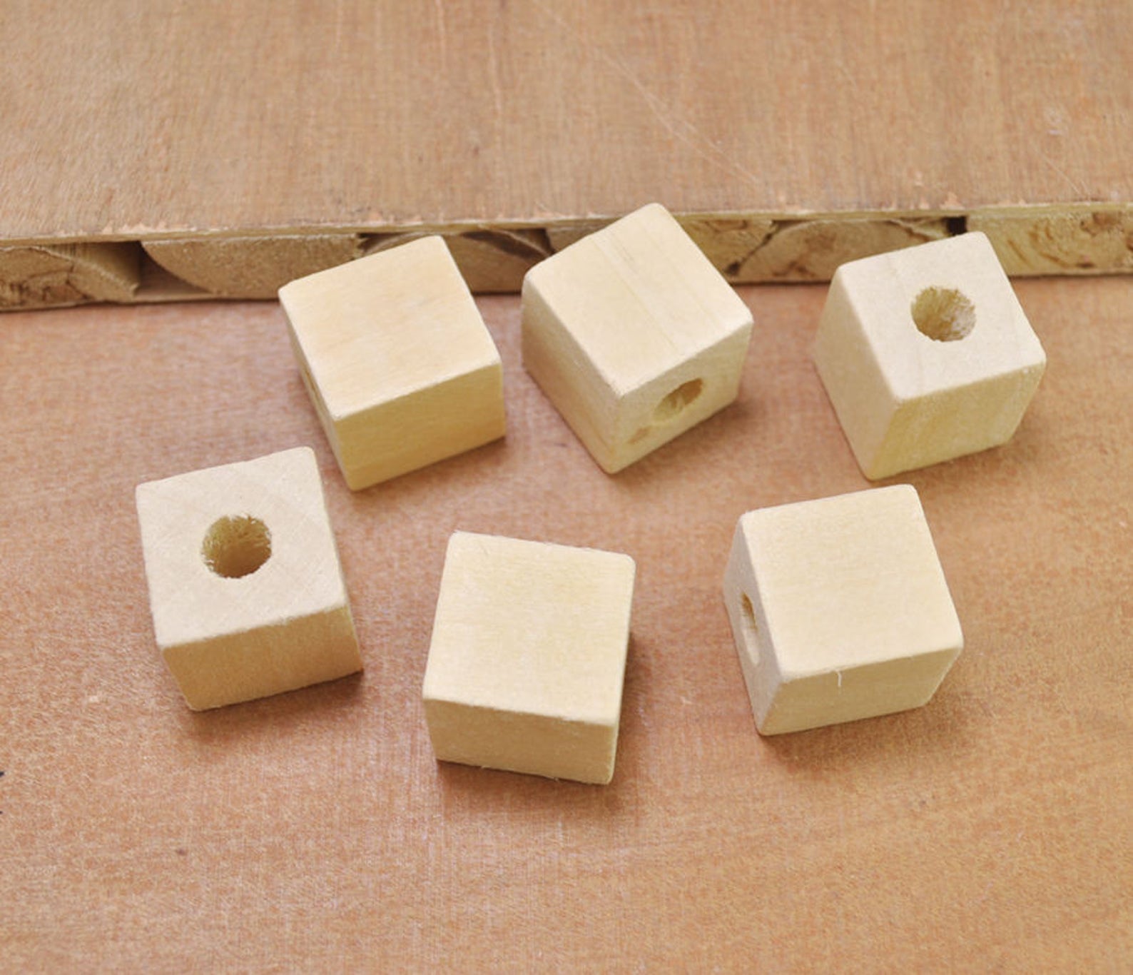 20pcs 20mm Square Wood Bead Unfinished Natural Wooden Bead8mm - Etsy UK