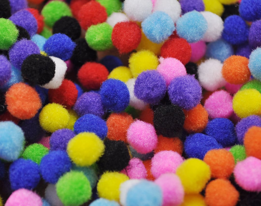 100pcs-10mm Mix Color Polyester Pom Poms - Pompom - Craft Pom Poms ...
