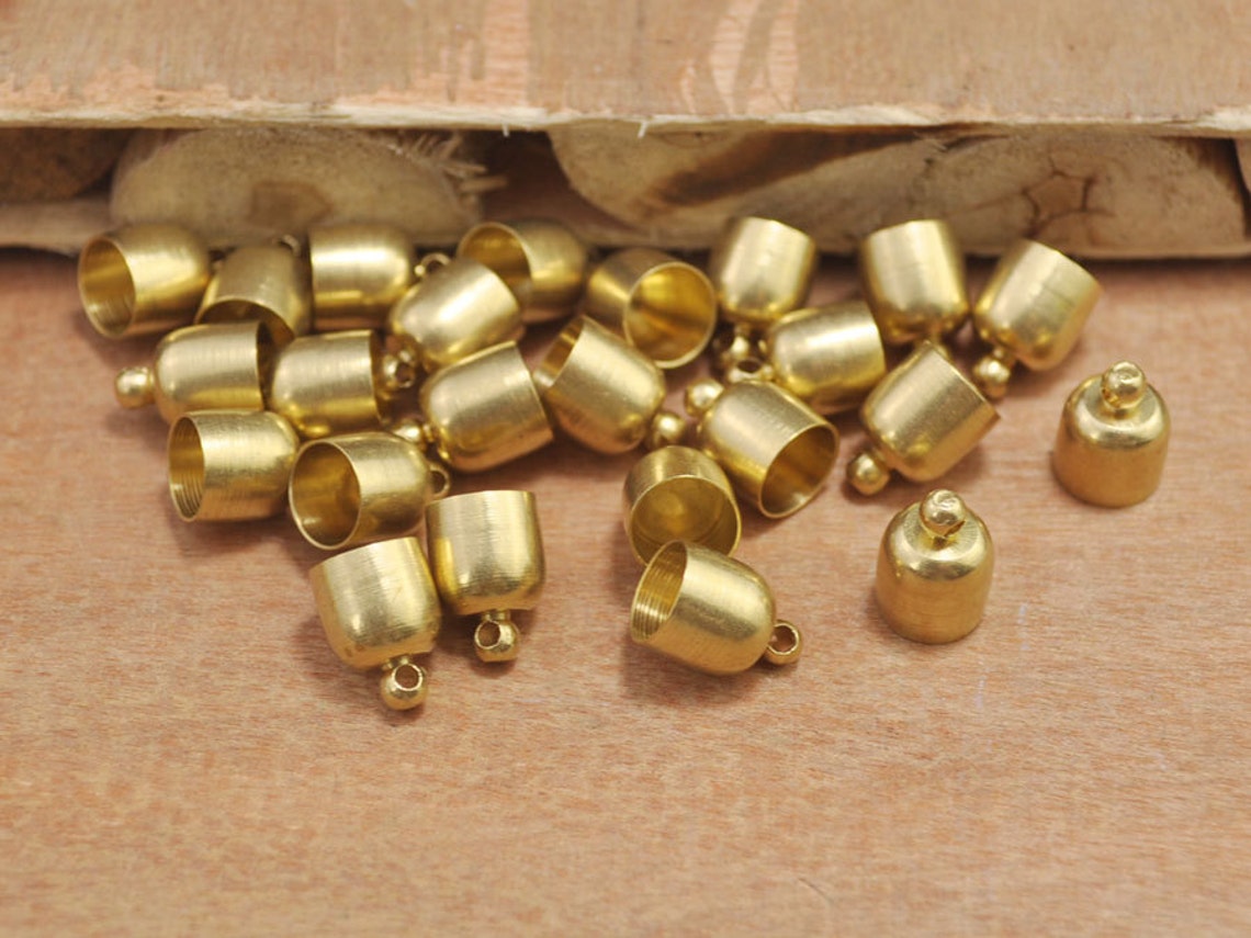 30pcs Raw Brass End Caps,metal End Cap Connectors,tassels Ends Cap With ...