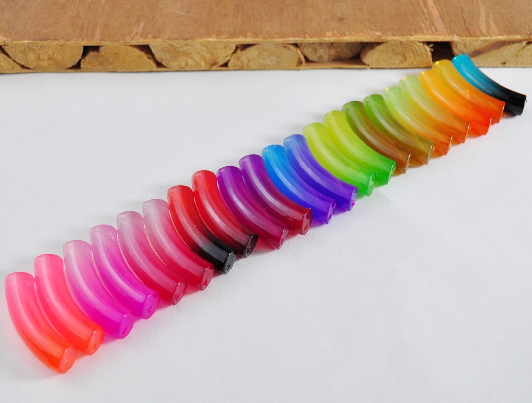 8mm Transparent Colorful Acrylic Multi-faceted Tube Beads,bamboo Beads ...