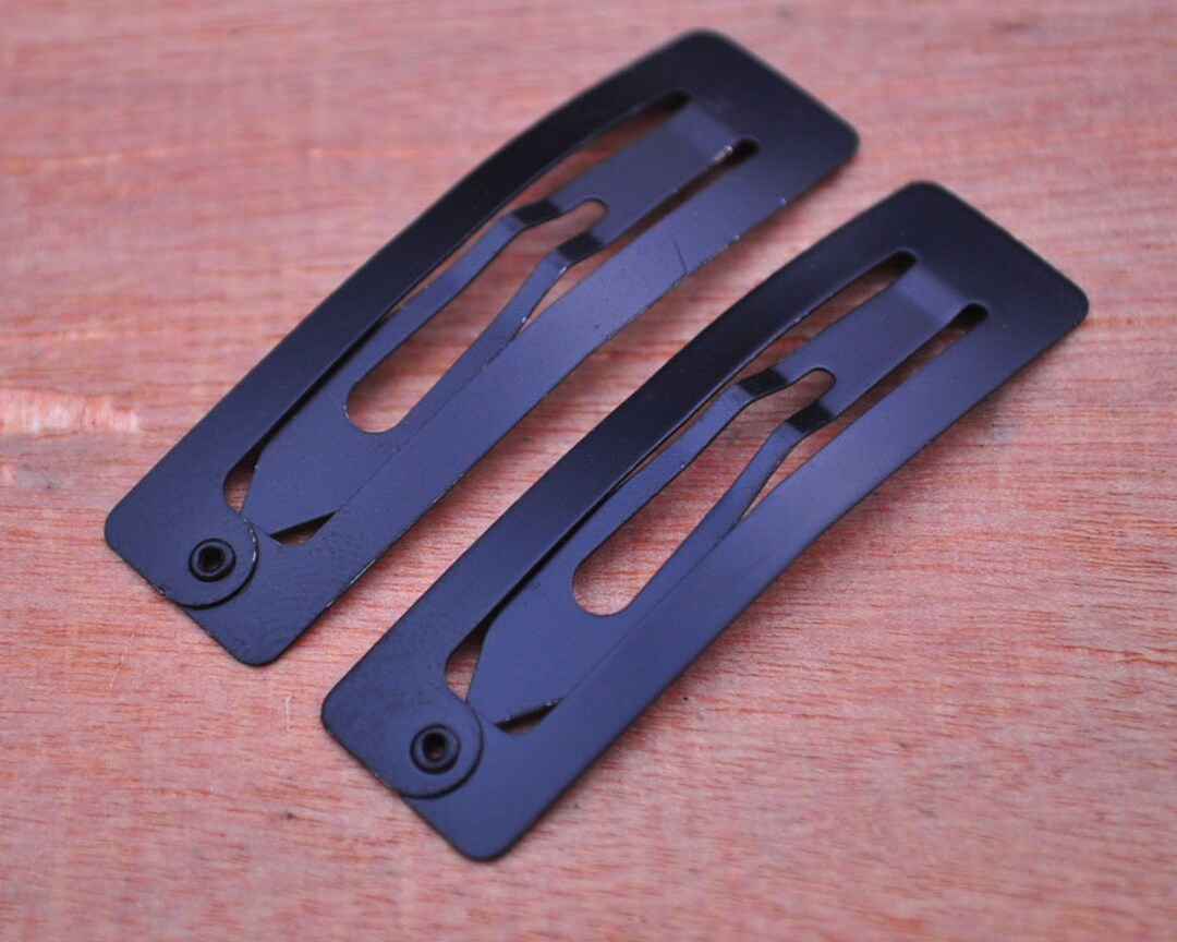 100PC 48MM Black Tone Square Snap Hair Clips,baby Hair Clips,metal Hair ...