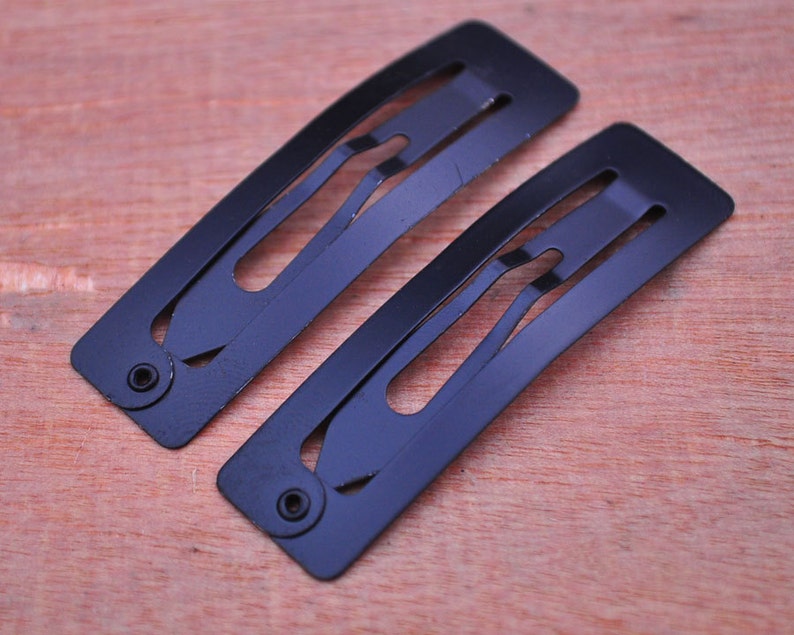 100PC 48MM Black Tone Square Snap Hair Clipsbaby Hair - Etsy