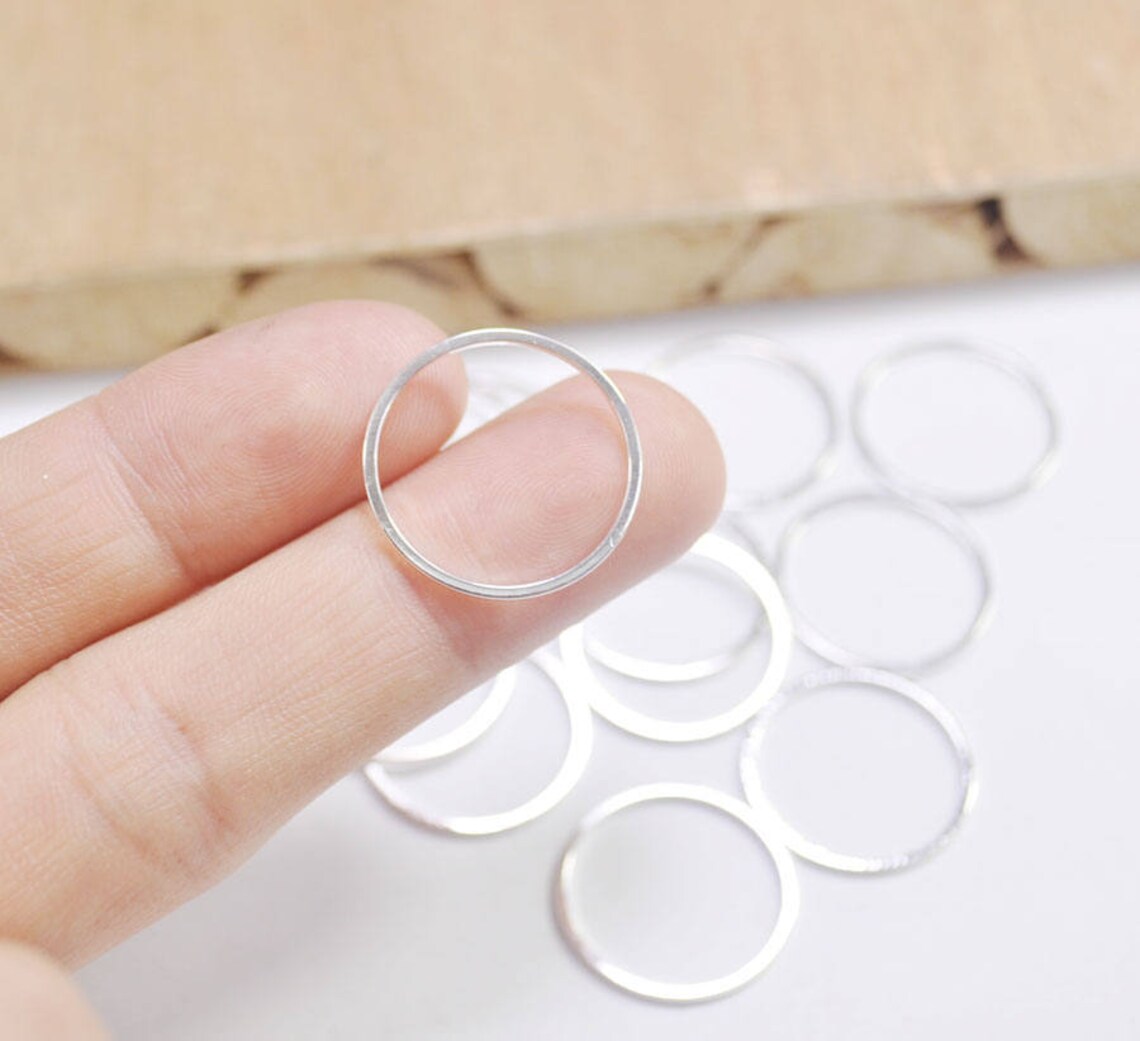 50pcs 20mm Silver Plated Circle Ringsround Brass Cut Tube - Etsy