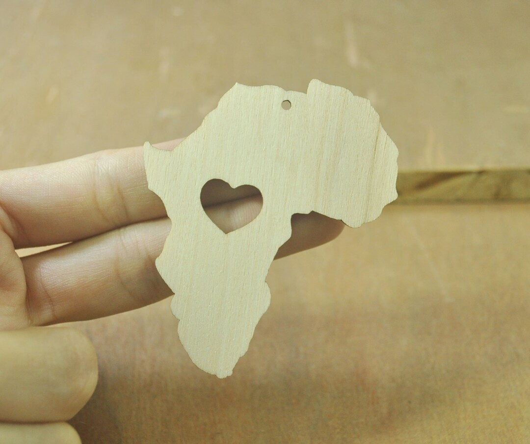 10pcs Map Wood Pendants,african Map Wood Earring,unfinished Wood ...