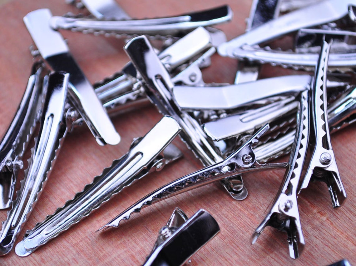 100pc Alligator Clips with teeth in Black tone 1.75 | Etsy