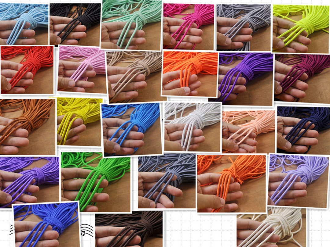 10/50yds 4mm Elastic Cord,26 Color,round Elastic Rope,stretch ...