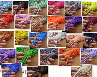 5yds/10yds Assorted Color Elastic Cord,4mm Round Elastic Cord,stretch ...