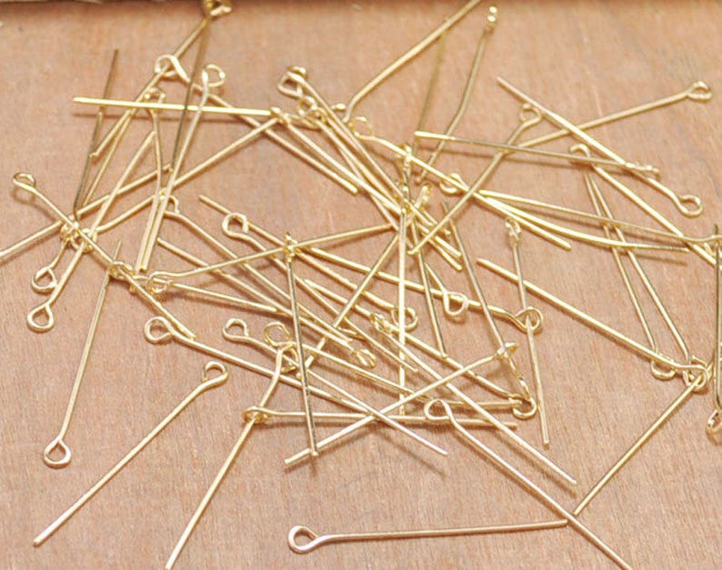 200pc of Eye Pins,gold Eye Pin Jewelry Making Settings 30mm,metal Eye ...