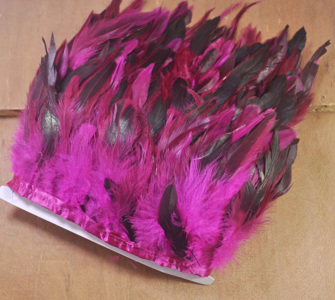 Hot Pink Feather Trim - Rooster Feather Fringe Trims,feather Fringe ...