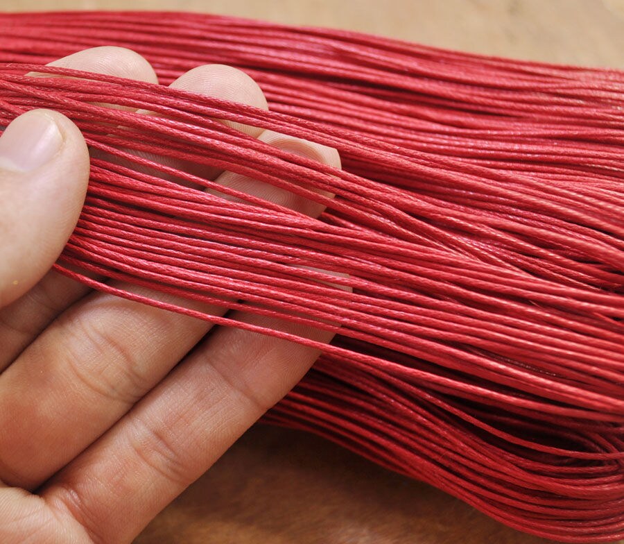 20 yards /50 yards Red Waxed Cotton Cord1mm Macrame | Etsy