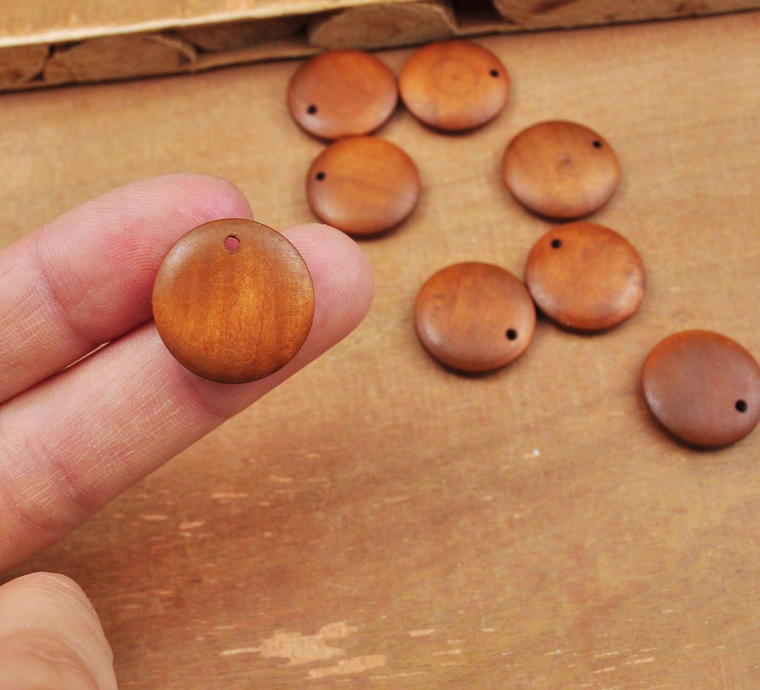 0.78" Natural Round Wood Pendant,20pcs/50pcs Unfinished Brown Round ...
