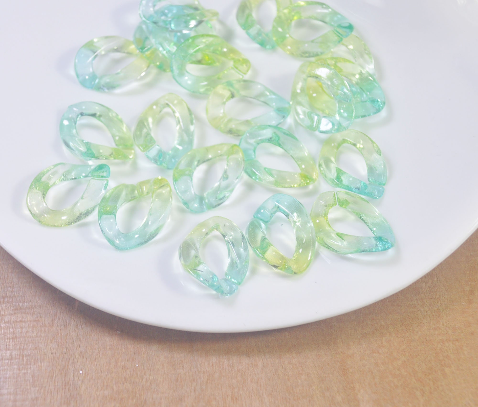 Two Color Transparent Plastic Chain,50pcs Chunky Chain Links,plastic ...