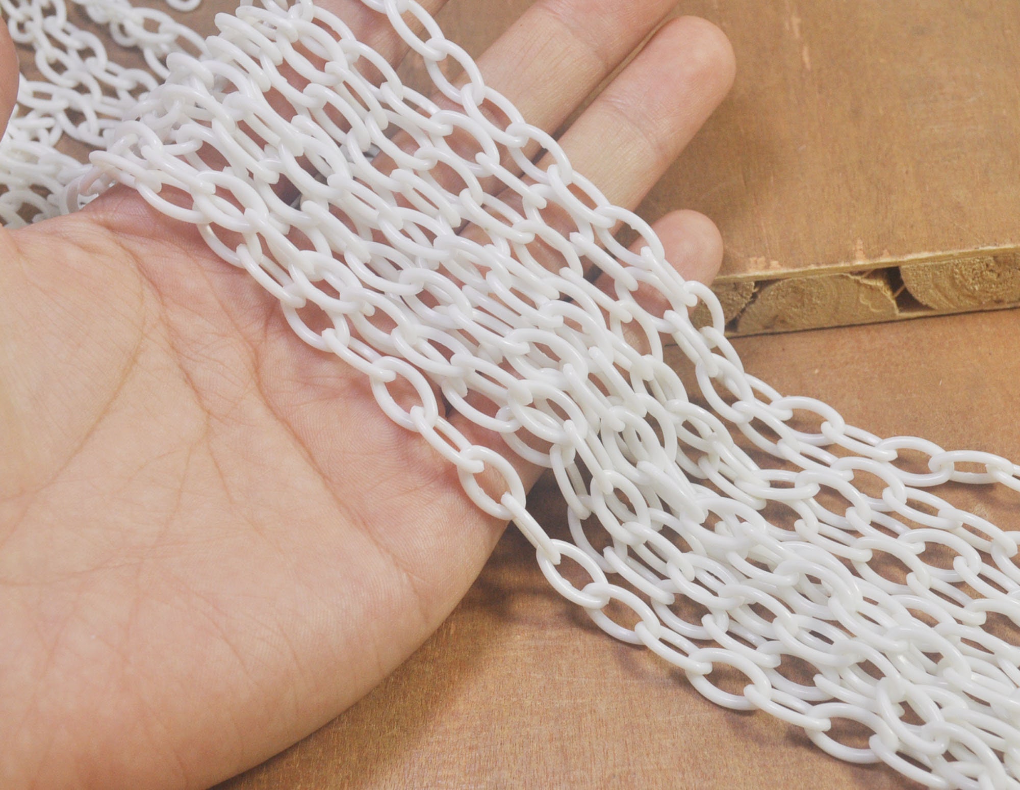 2-50pcs Colourful Plastic Chain,20 Inch, Acrylic Chain With Oval Links ...