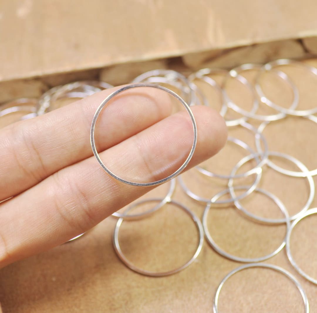 50pcs 30mm Silver Plated Circle Rings,round Brass Cut Tube Circles ...