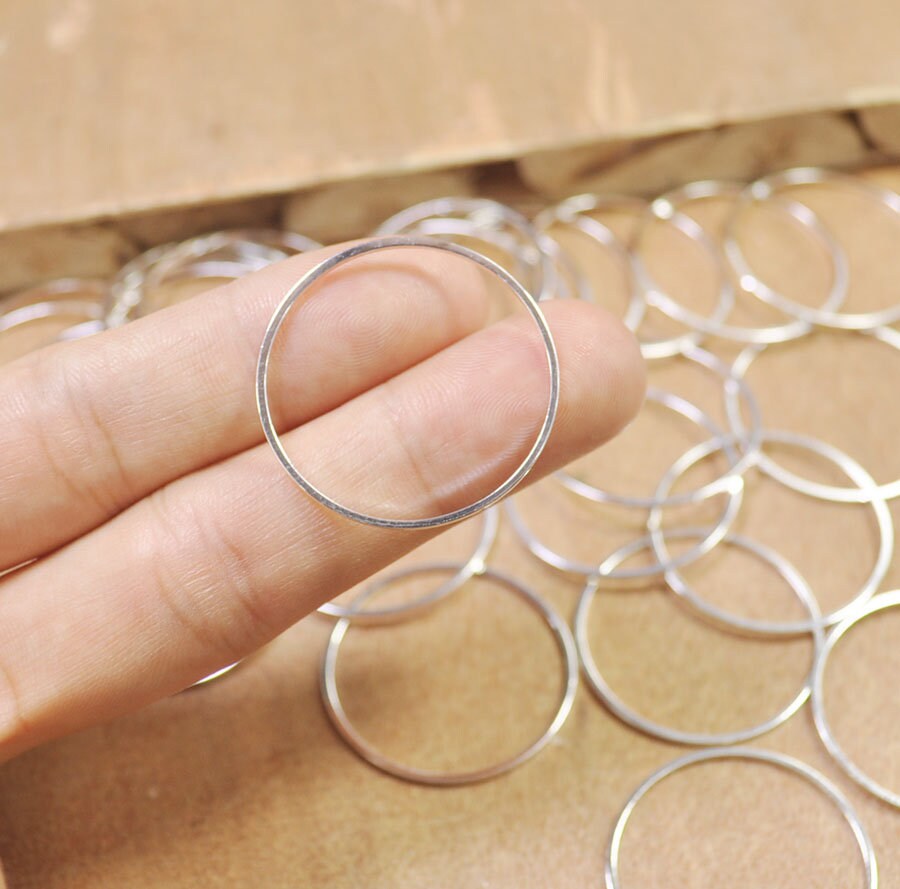 50pcs 30mm Silver Plated Circle Rings,round Brass Cut Tube Circles ...