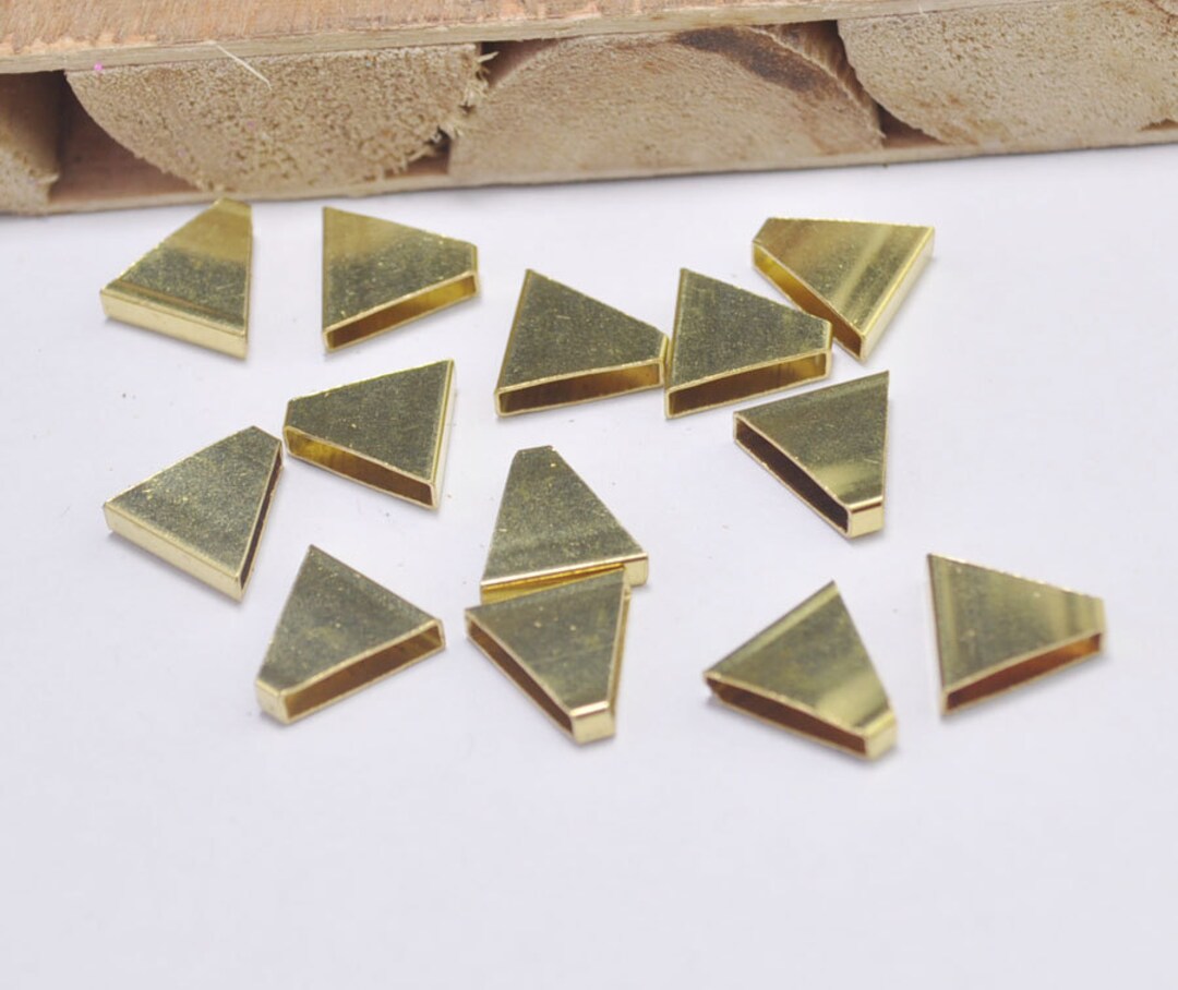 20pcs Raw Brass Triangle Pendant,raw Brass Triangle Tube Bead Charm ...