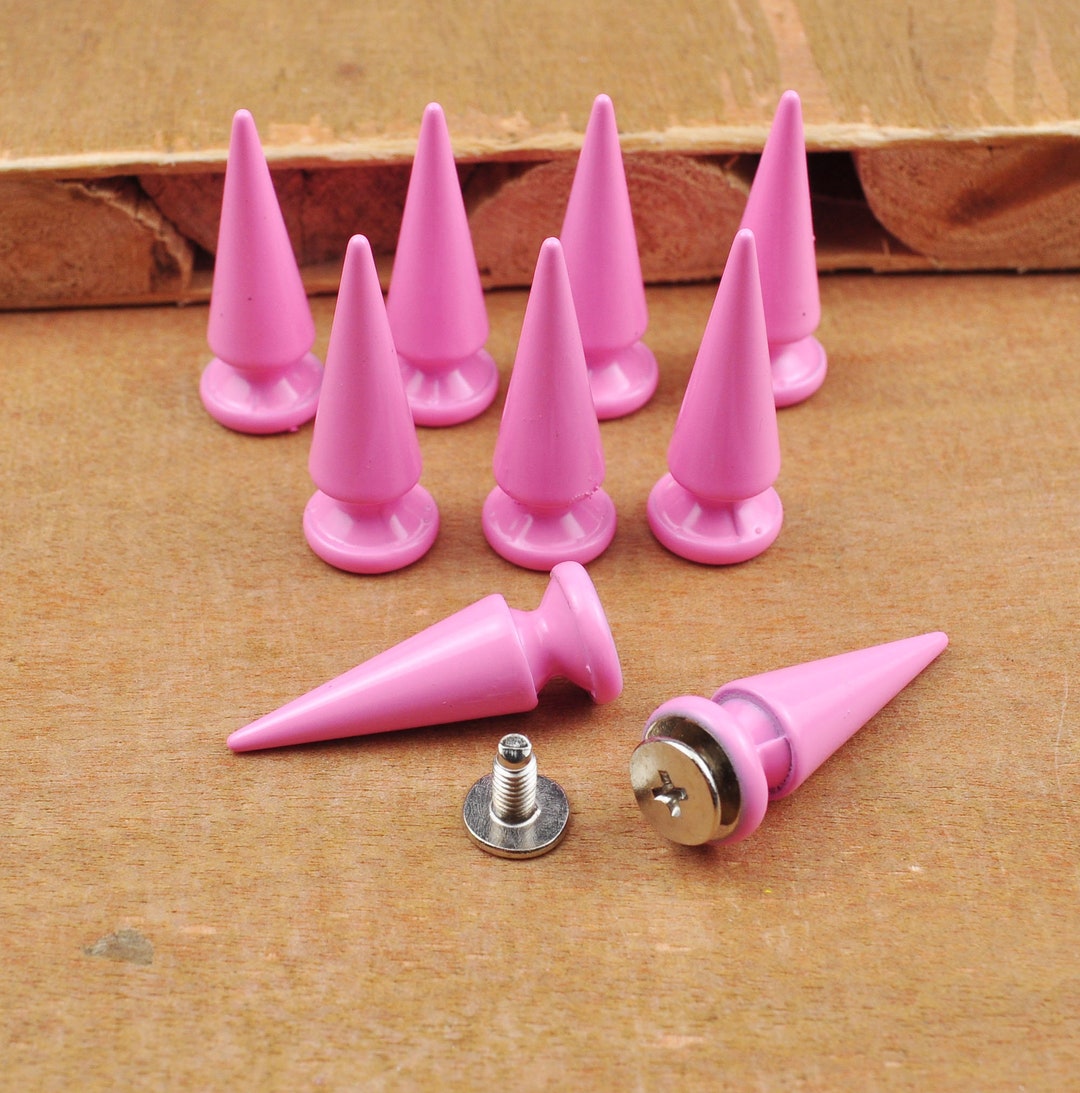 5-30pcs Pink Bullet Punk Spikes,leather Crafts Screw Punk Studs Cone ...