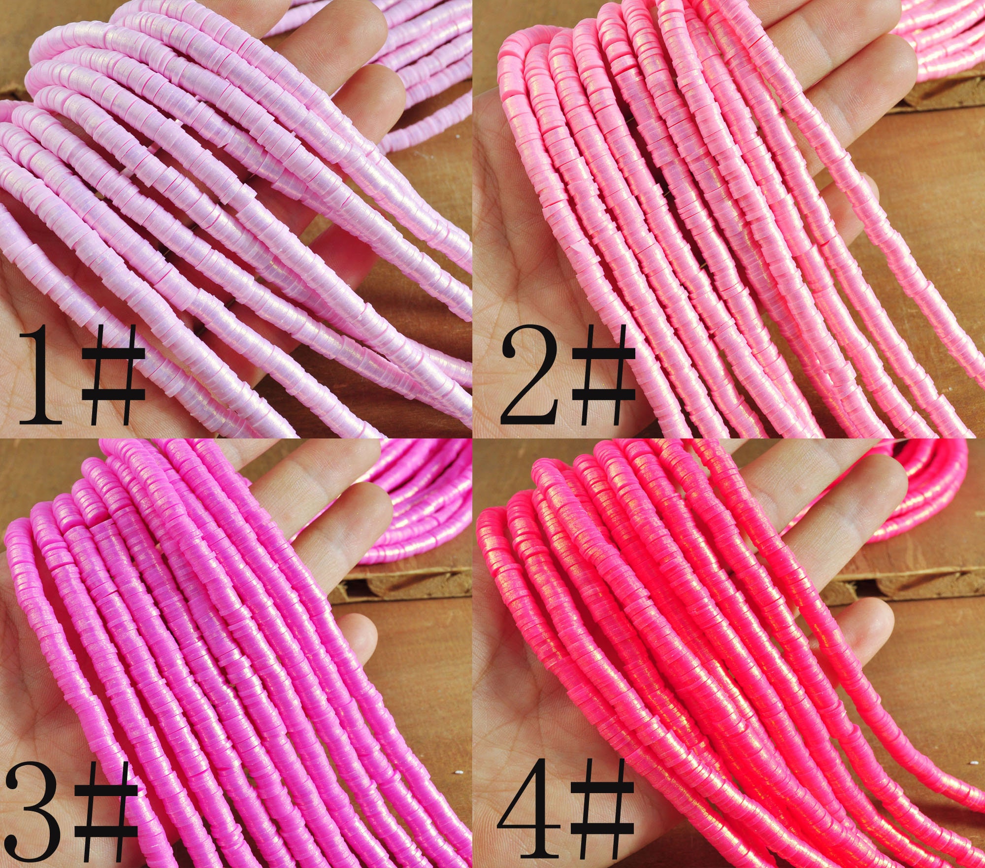 1 Strand Shinning Silver Multicoloured Polymer Clay Beads,6mm Heishi ...