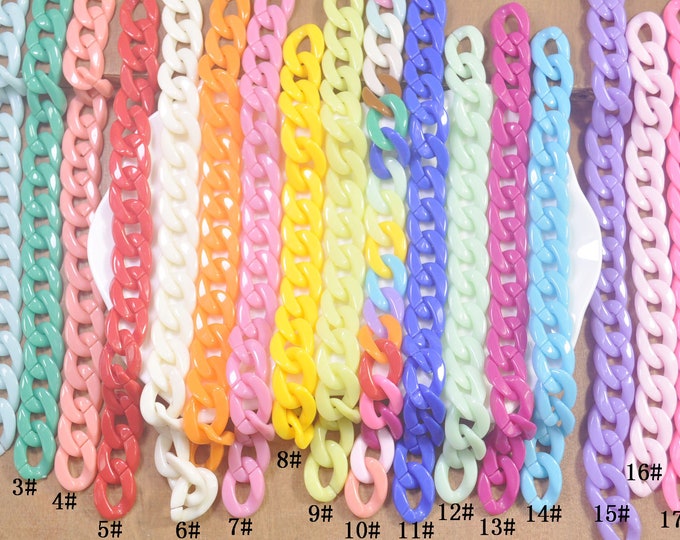 Two Color Transparent Plastic Chain50pcs Chunky Chain - Etsy