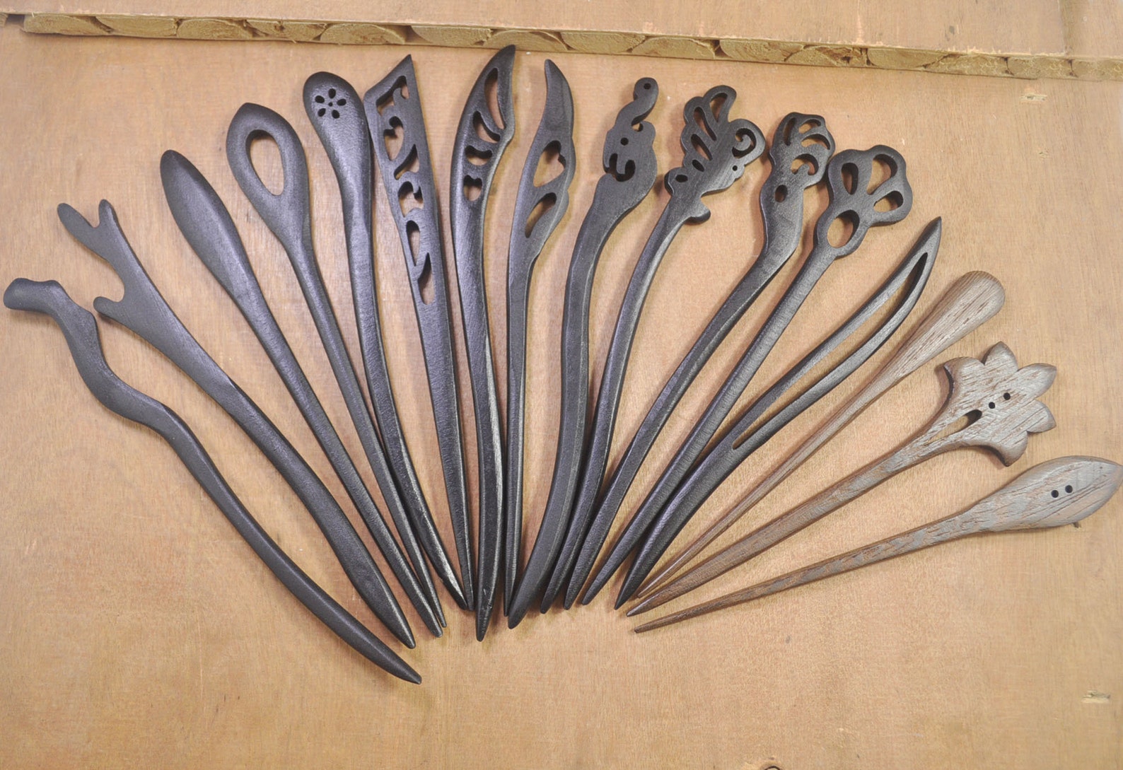 Wood Hair Stick2 Pcs Fine Carved Wood Hairpin Simple Smooth - Etsy