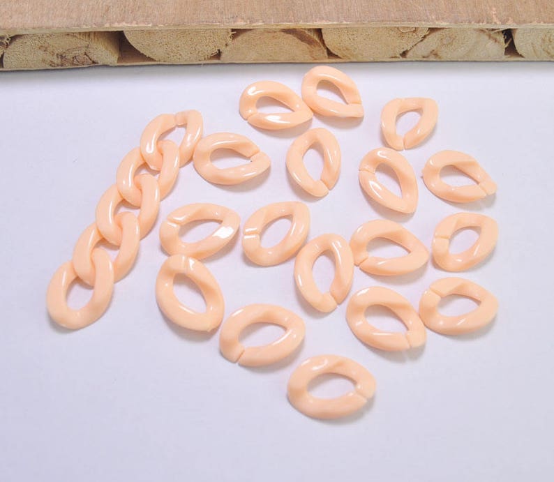50pcs Light Peach Chunky Chain Linksplastic Open Chain - Etsy