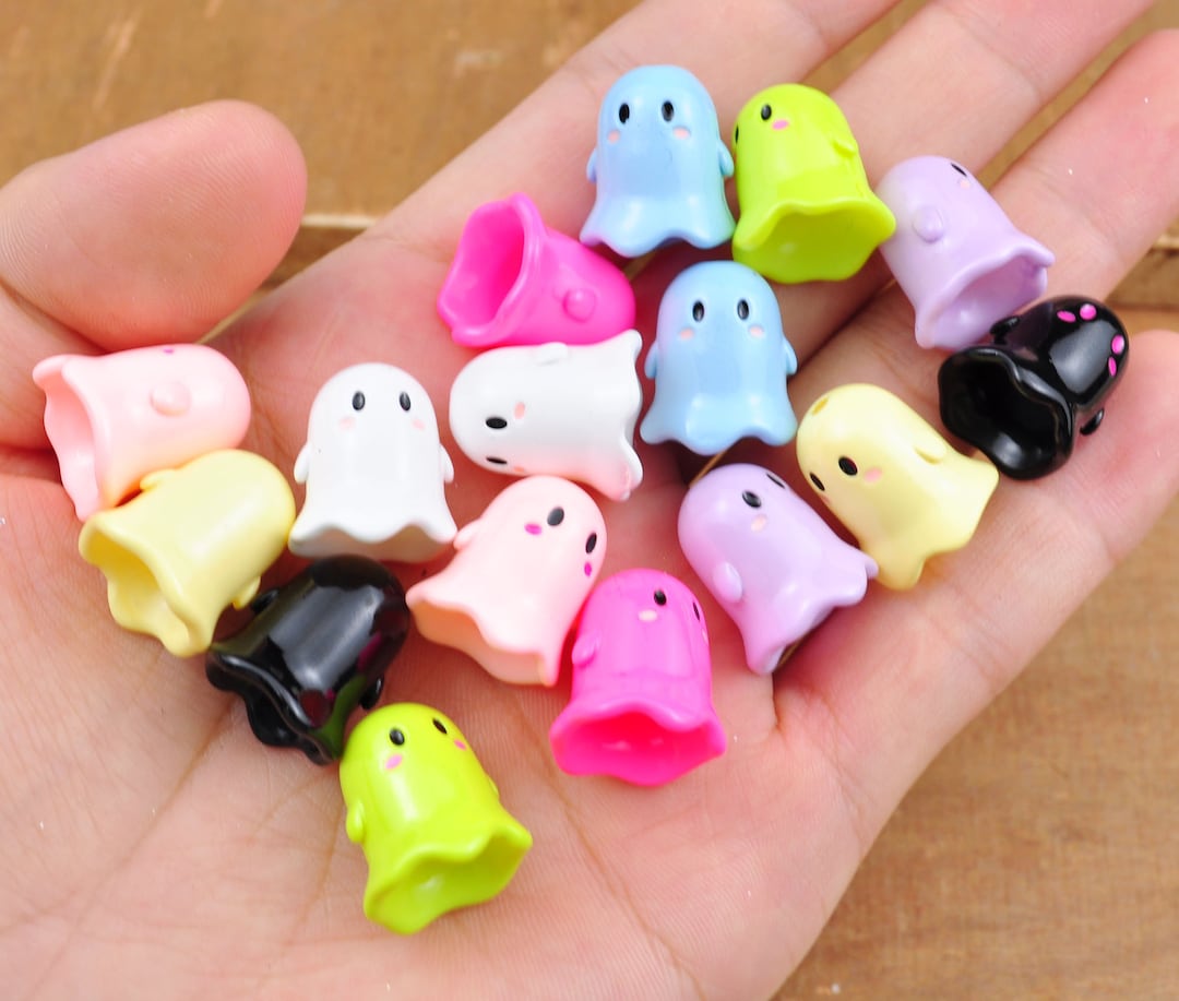 10-100pcs Colored Ghost Shaped Beads,ghost Beads,halloween Ghost Beads ...