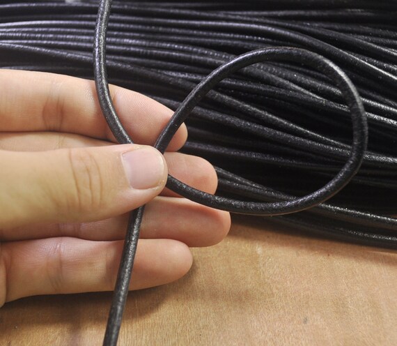 10 yards Black Cowhide cords5mm Nautral Round Leather Cords | Etsy