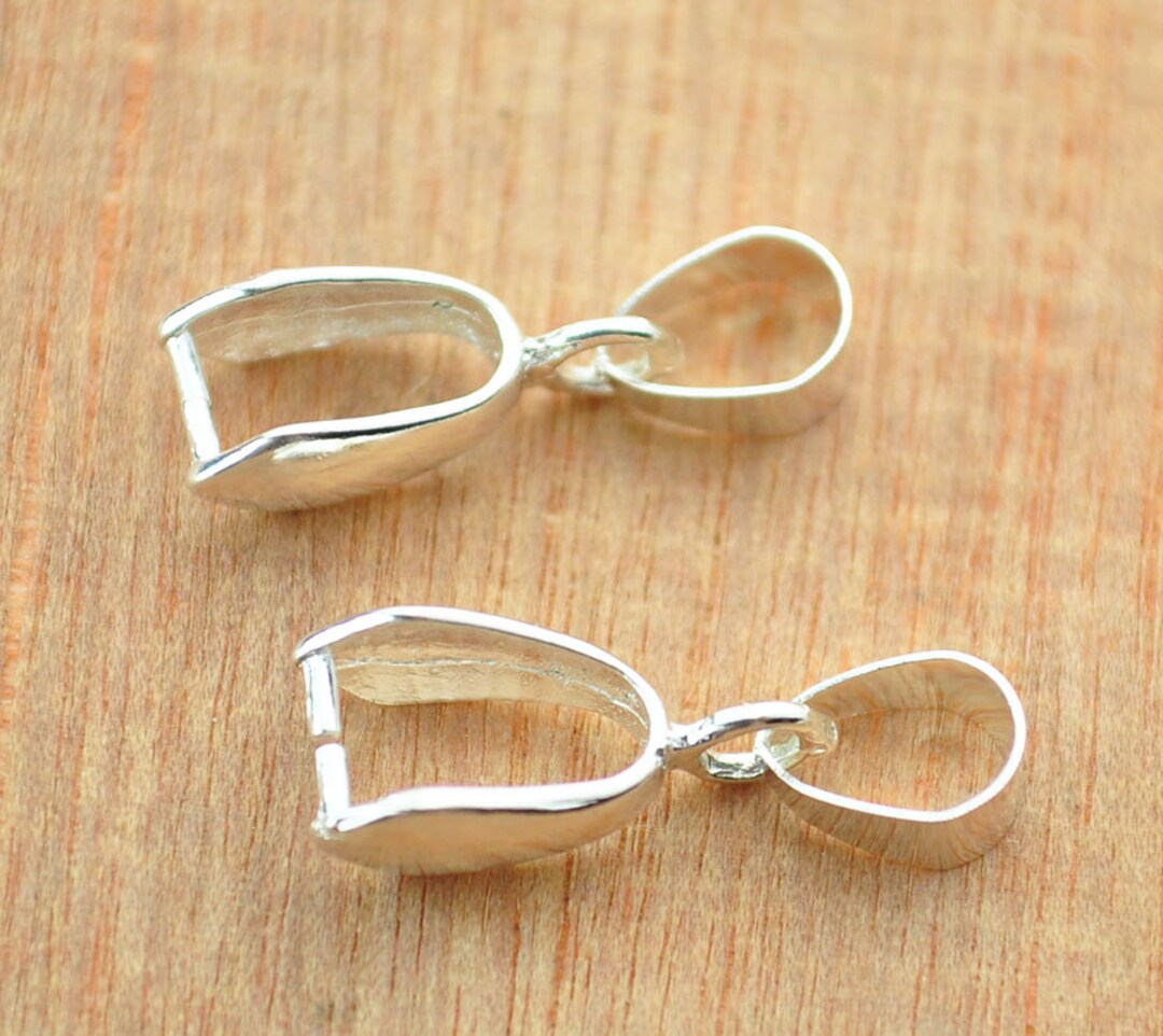 30pcs Ice Pick Pinch Bails,silver Pinch Bails,pendant Bai, Necklace ...