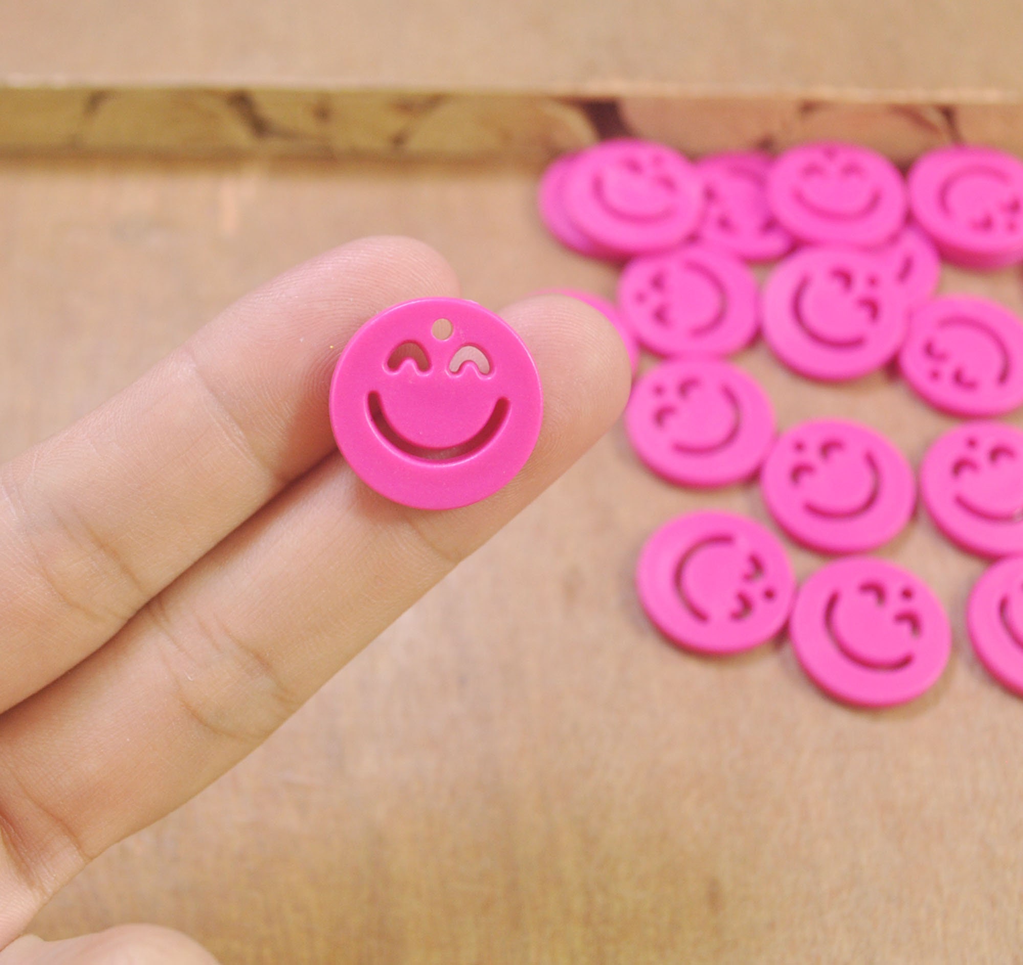 50pcs Mixed Color Small Smile Charmsmiley Facesmile | Etsy