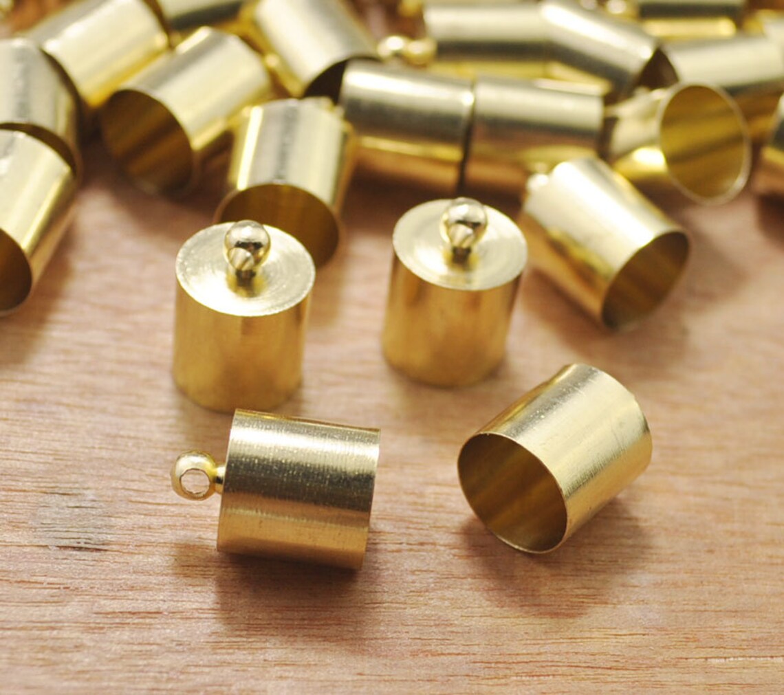 20pcs Raw Brass End Caps metal end Cap connectors Large | Etsy
