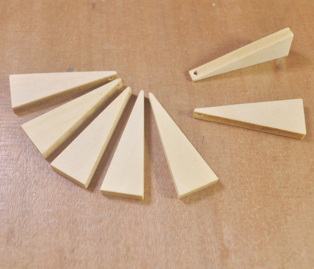 Long Triangle Wood Pendant,40x15mm,50pcs Perforated Wood Beads ...