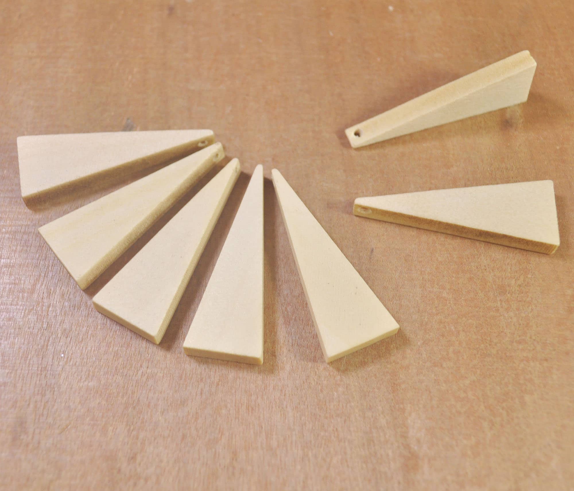 Long Triangle Wood Pendant40x15mm50pcs Perforated Wood - Etsy
