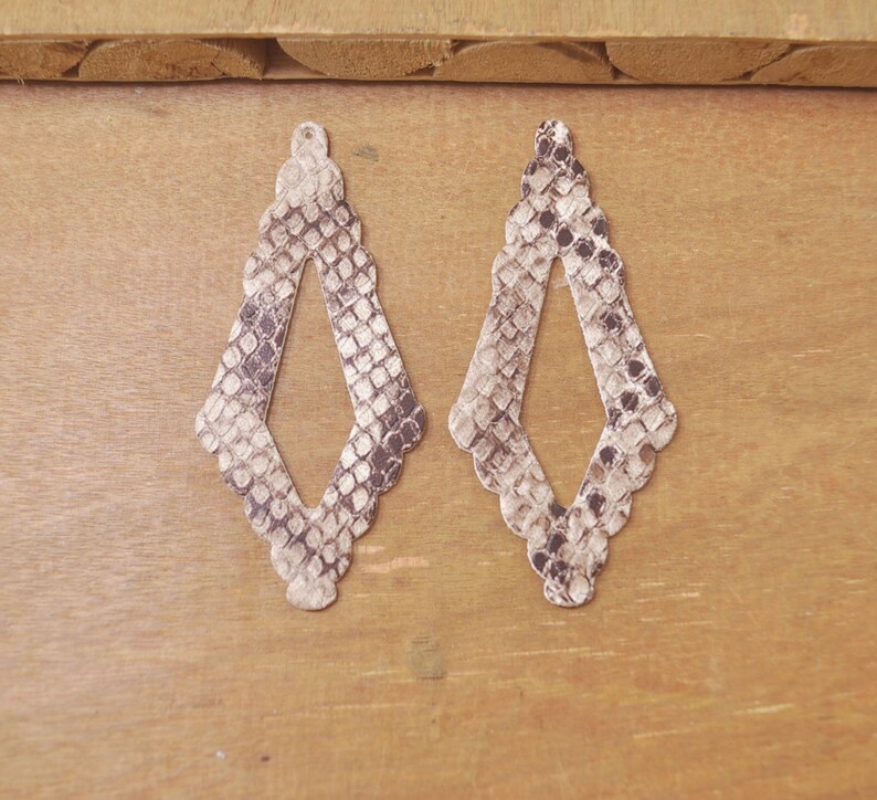 10 Mixed Color Snake Skin Leather Diamond Shapes for | Etsy