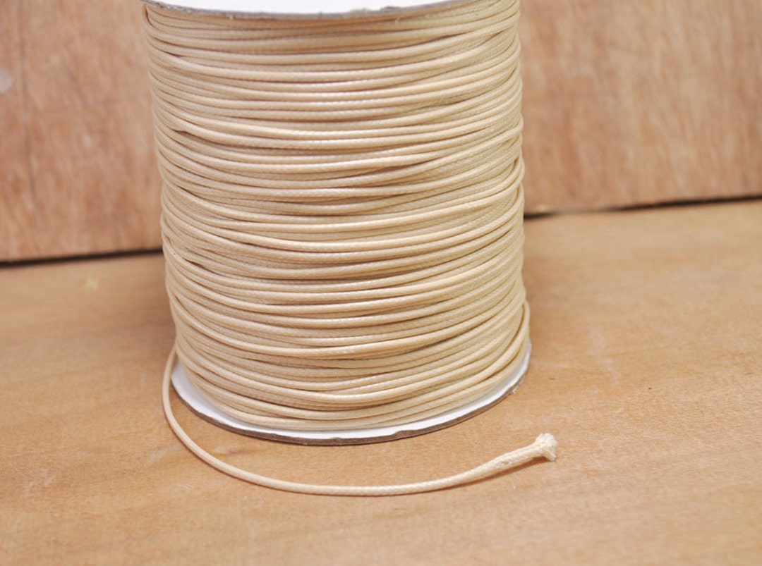 20meter 1.5mm Beige Waxed Cord,round Woven Cord,wax Rope,string ...