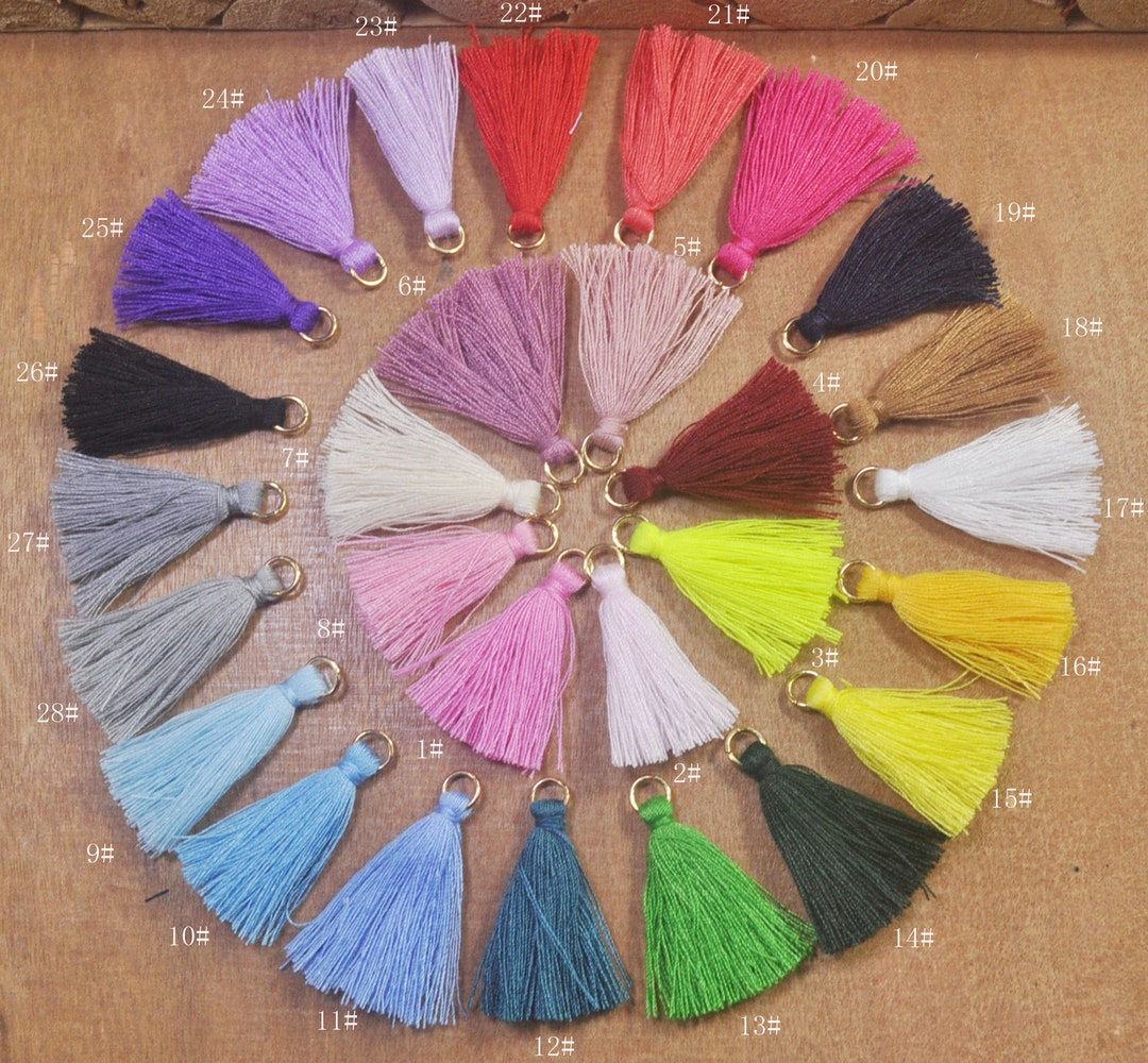 Mixed Color Tassel,50pcs Mini Cotton Tassels,3cm Cotton Tassels With ...