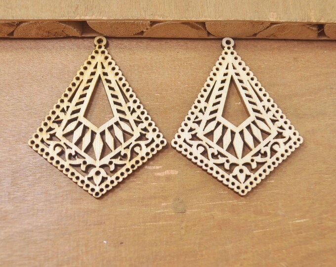 10 Pieces Drop Shape Wood Pendantsnatural Wood Earring - Etsy