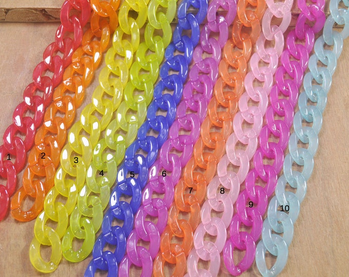 2-50pieces 4.5mm Plastic Chain for Craft 20 Inch Plastic - Etsy