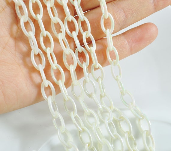 5 100pcs AB White Plastic Chain 19.6in acrylic Chain With Oval Links acrylic Chain for DIY Necklaces jewelry mask Necklaceeyeglass Chain Etsy
