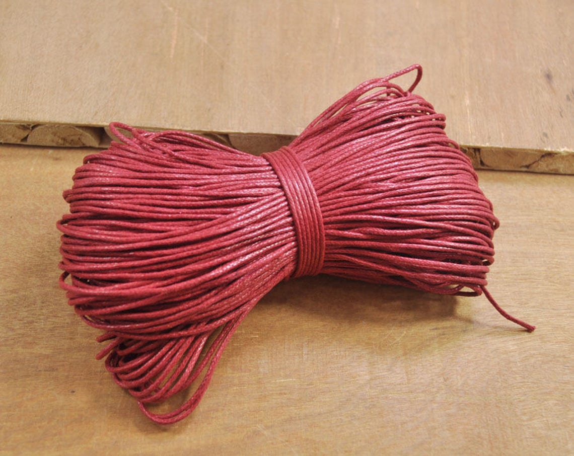 100 Yards Waxed Cotton Cords1.5mm Purplish red Color Cotton | Etsy