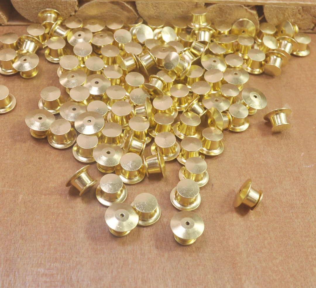 10pcs Locking Pin Backs，brass Locking Clutch,pin Keepers,pin Back - Etsy